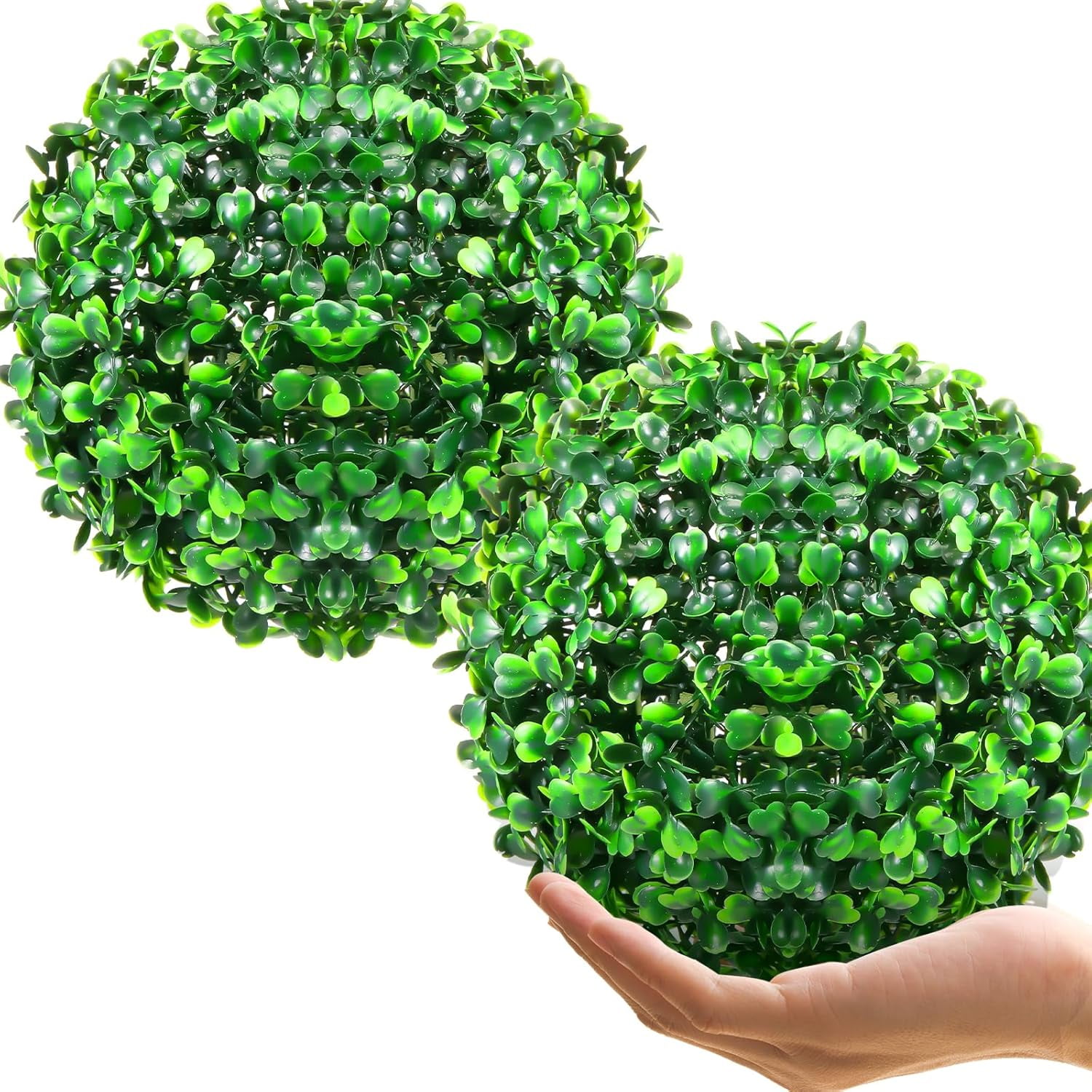 2 Pcs Artificial Plant Topiary Ball 4 Layers Garden Spheres Boxwood ...