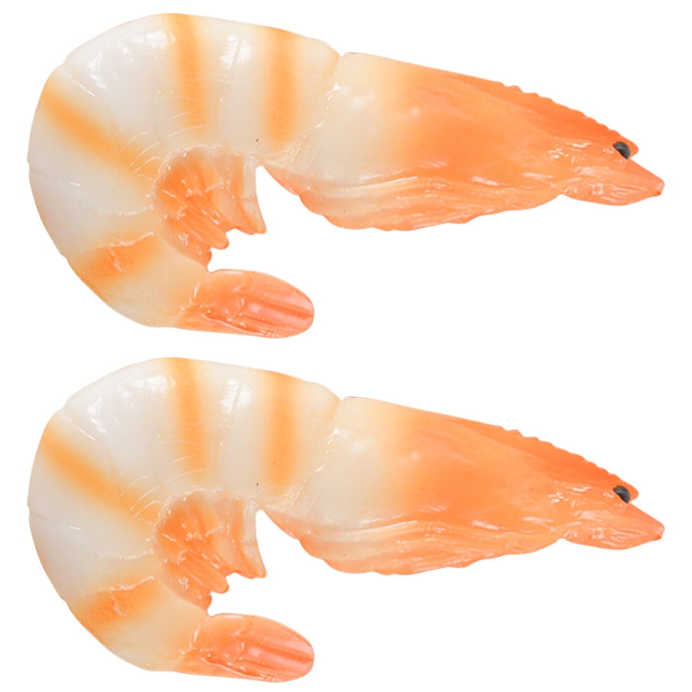 2pcs Shrimp Model Display Prop Artificial Shrimp Simulated Food Model ...