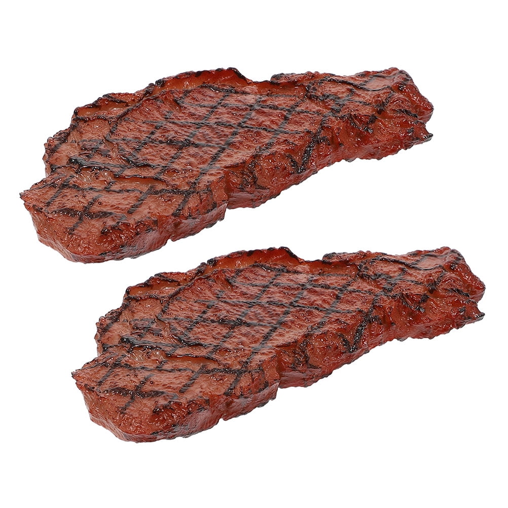 2 Pcs Artificial Steak for Display Fake Steak Toys Grill Toy Kid ...