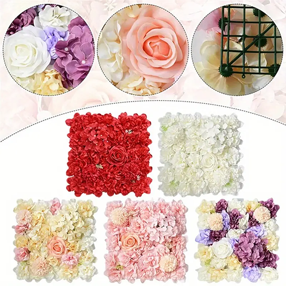 2 Pcs Artificial Wedding Flowers 3D Backdrop Wall Decoration ...
