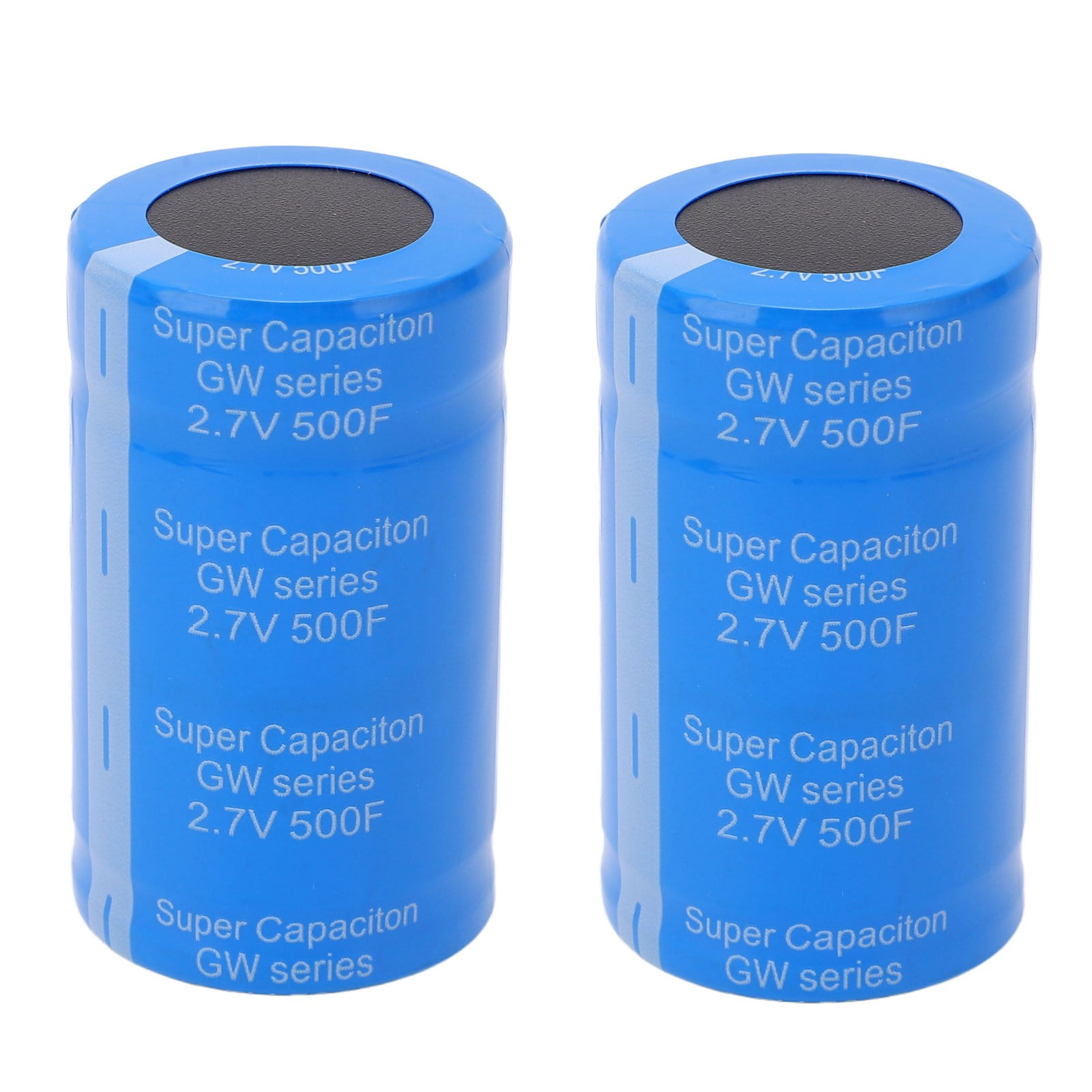 2 Pcs Automobile Car Farad Capacitor 2.7V 500F Energy Saving Blue Car ...
