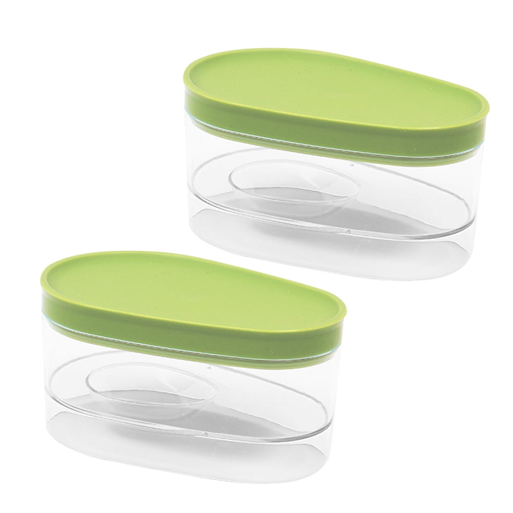 2 Pcs Avocado Crisper Portable Fridge Transparent Saver Container Bowl ...