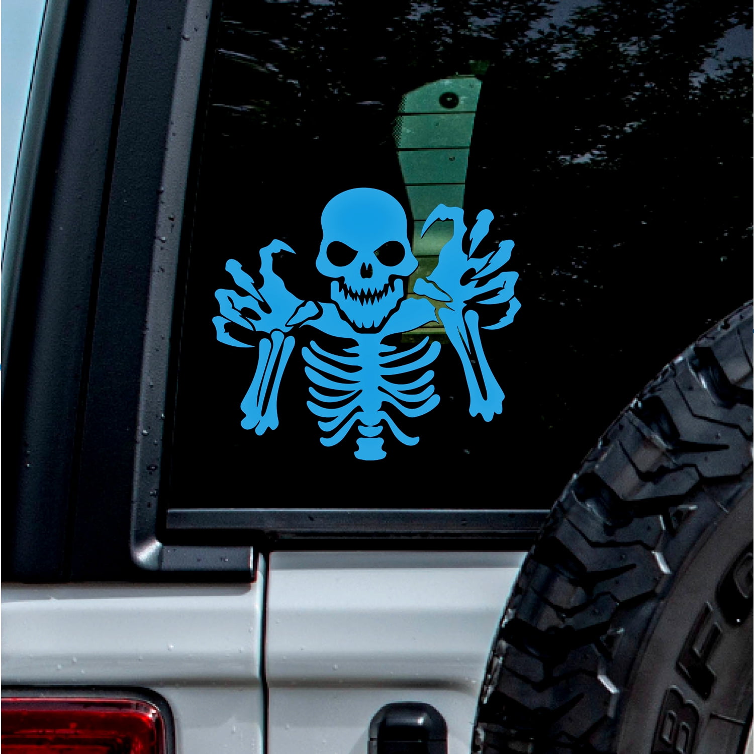 (2 Pcs, Azure Blue, 12.5'' X 11'') Transparent Adhesive Decal Sticker ...
