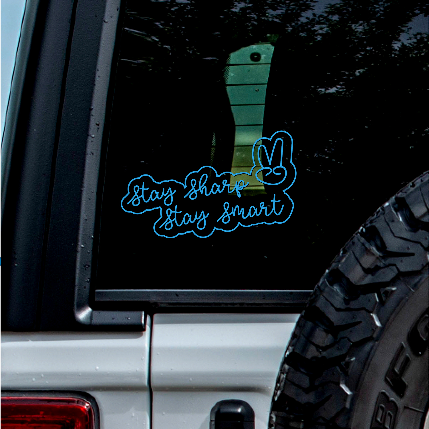 (2 Pcs, Azure Blue, 14'' X 8.6'') Transparent Adhesive Decal Sticker Of ...