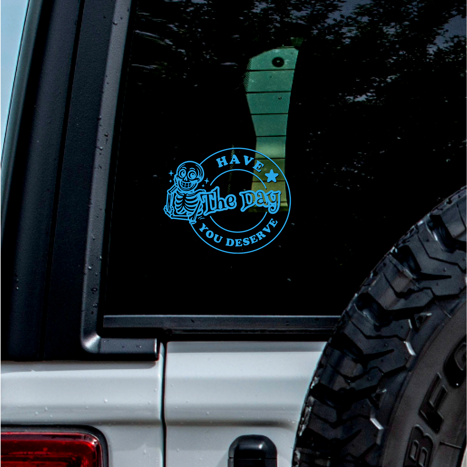 (2 Pcs, Azure Blue, 2.2'' X 1.8'') Transparent Adhesive Decal Sticker ...