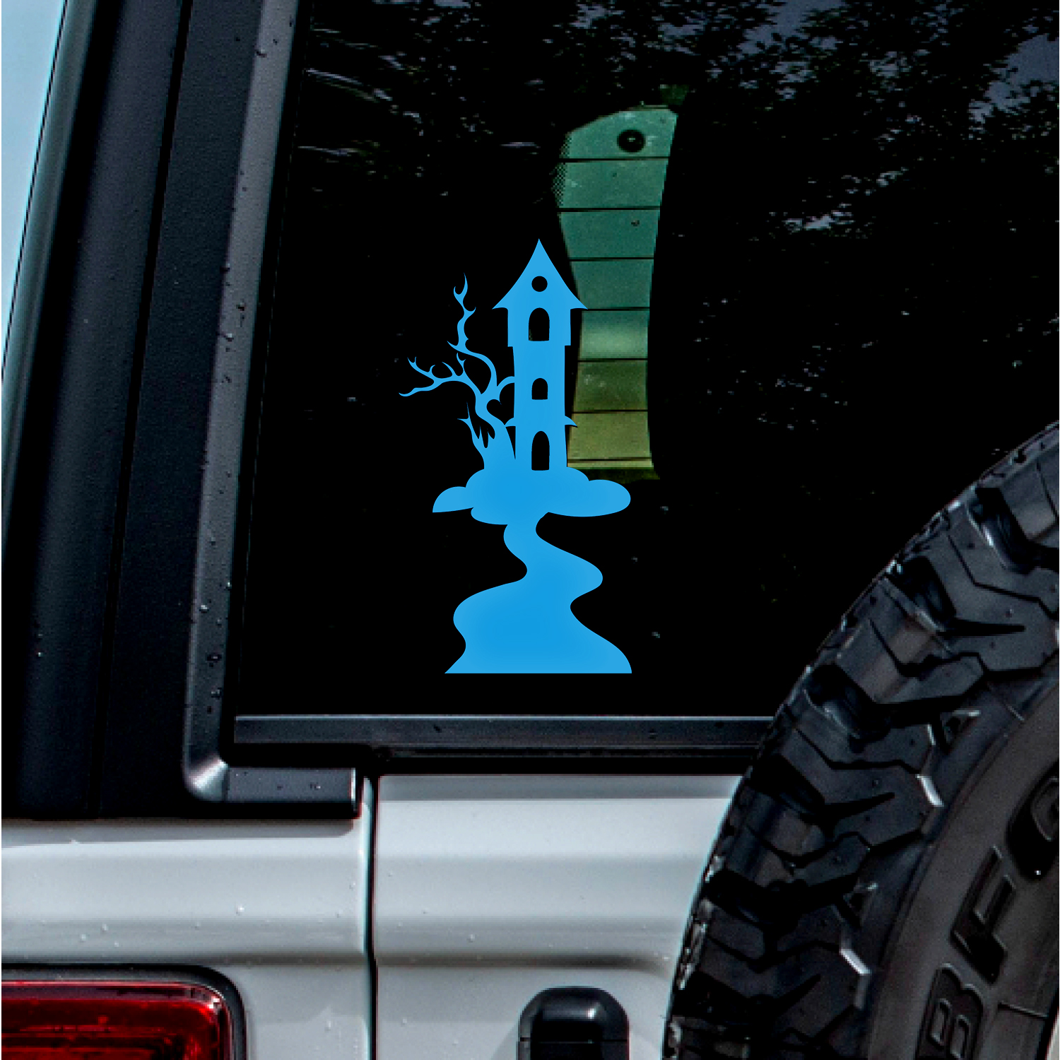 (2 Pcs, Azure Blue, 3.6'' X 6.8'') Transparent Adhesive Decal Sticker ...