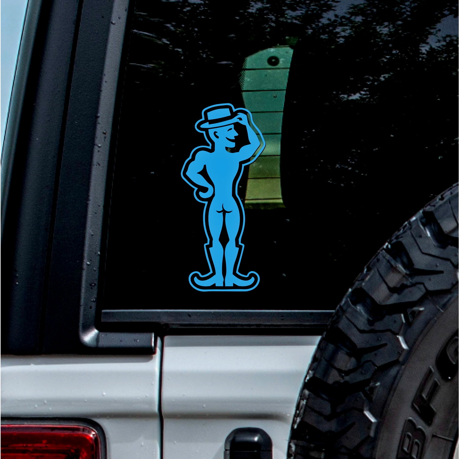 (2 Pcs, Azure Blue, 3.7'' X 8.3'') Transparent Adhesive Decal Sticker ...