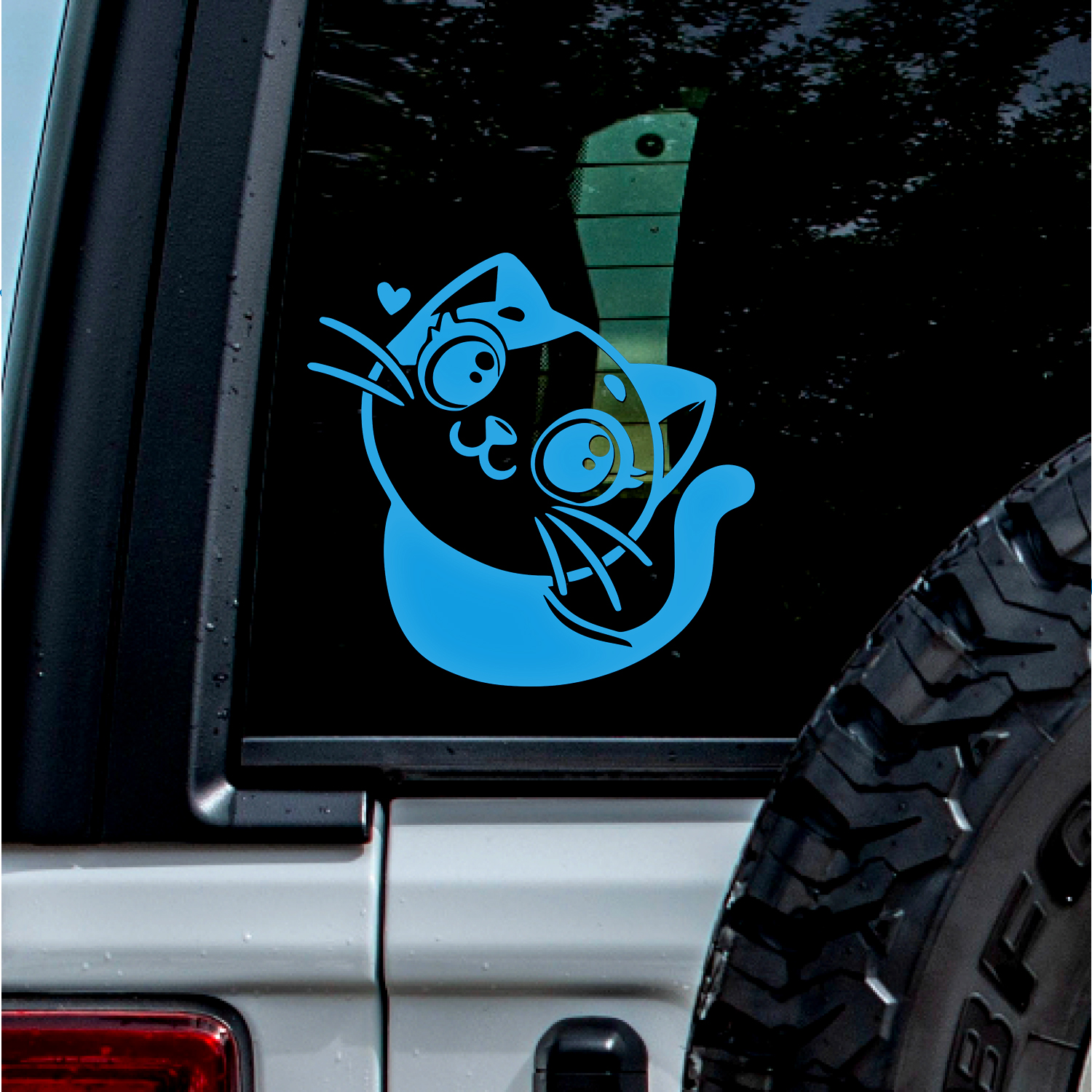 (2 Pcs, Azure Blue, 3.9'' X 3.8'') Transparent Adhesive Decal Sticker ...