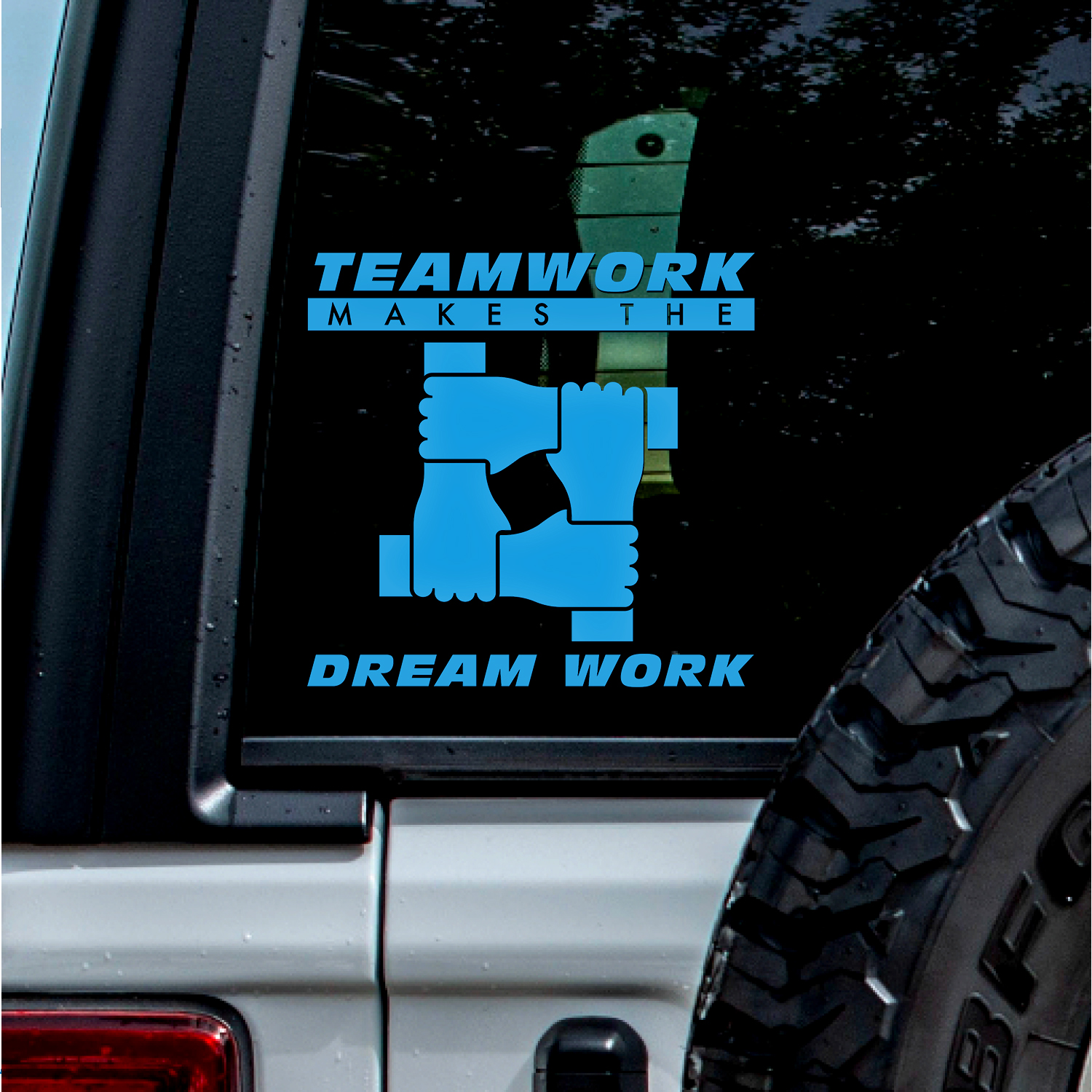 (2 Pcs, Azure Blue, 3.9'' X 3.8'') Transparent Adhesive Decal Sticker ...