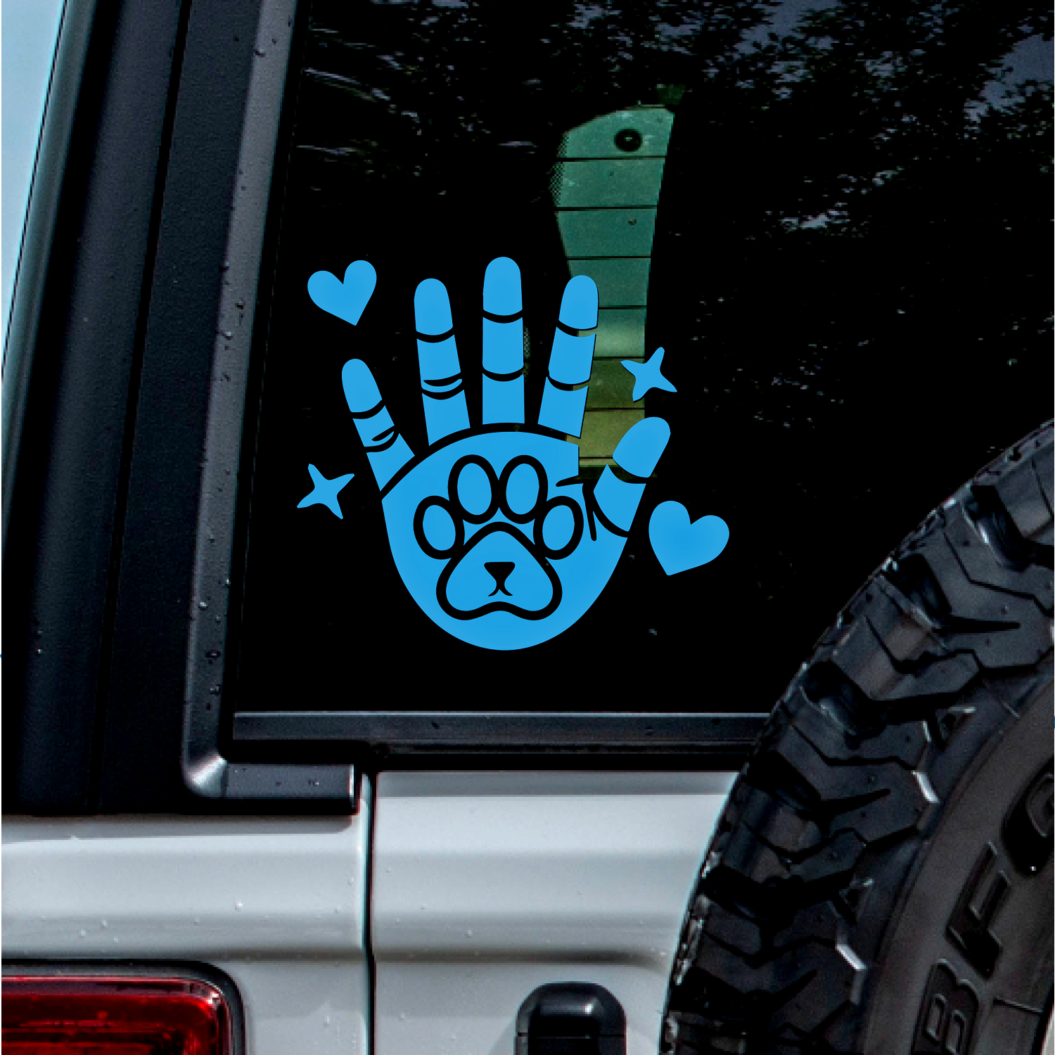 (2 Pcs, Azure Blue, 4.2'' X 3.8'') Transparent Adhesive Decal Sticker ...