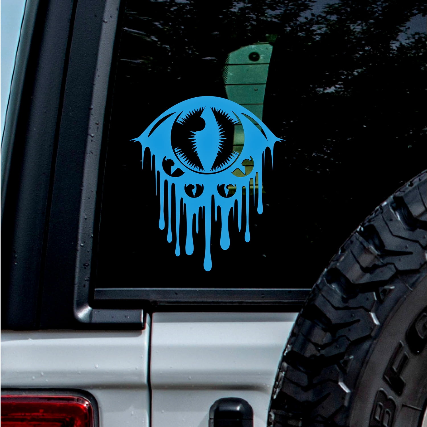 (2 Pcs, Azure Blue, 5.6'' X 6.3'') Transparent Adhesive Decal Sticker ...