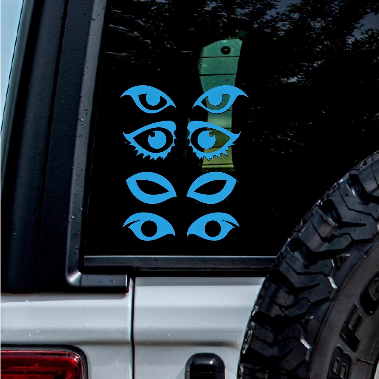 (2 Pcs, Azure Blue, 5.6'' X 6.8'') Transparent Adhesive Decal Sticker ...