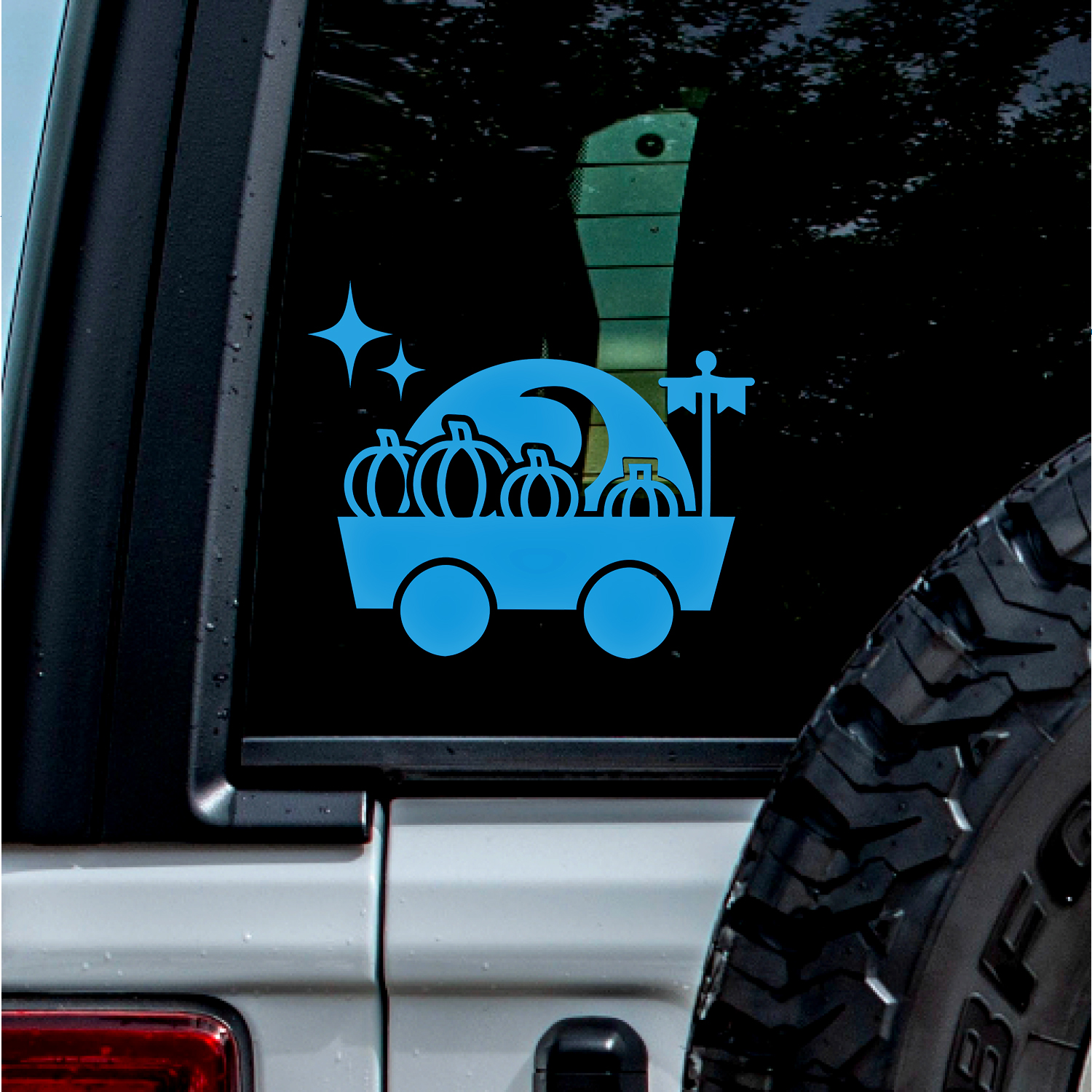 (2 Pcs, Azure Blue, 5.7'' X 4.8'') Transparent Adhesive Decal Sticker ...