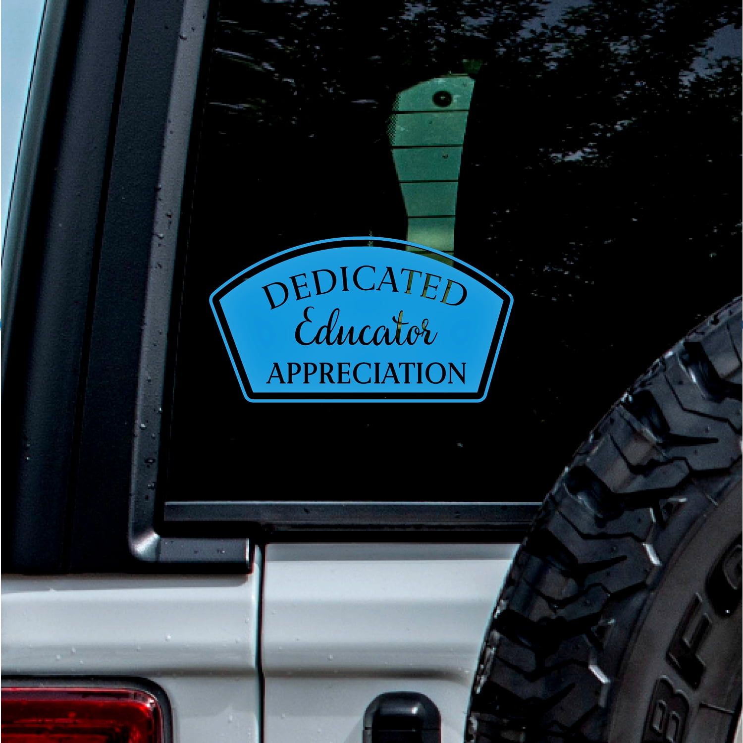 (2 Pcs, Azure Blue, 5.8'' X 3.2'') Transparent Adhesive Decal Sticker ...