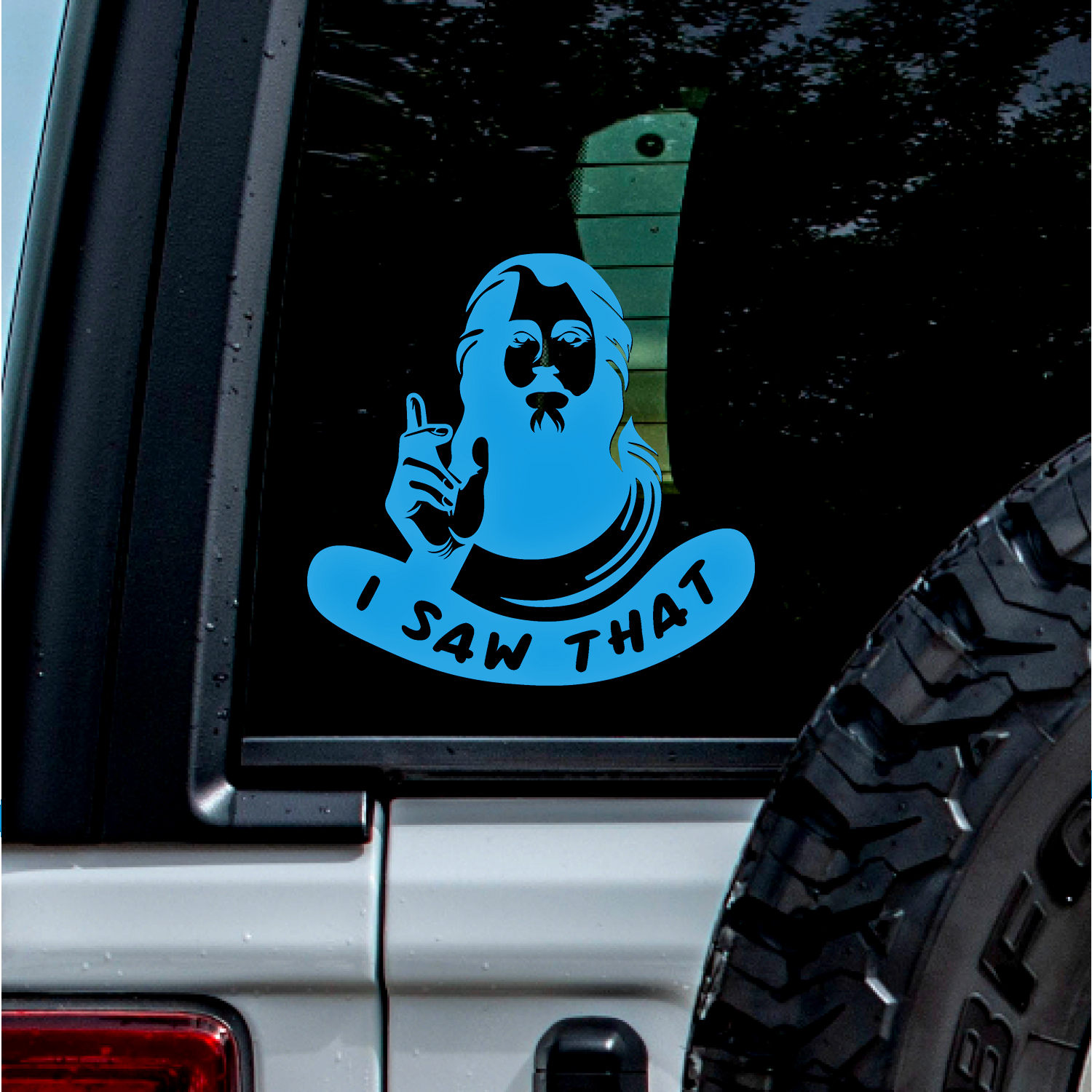 (2 Pcs, Azure Blue, 5'' X 4.8'') Transparent Adhesive Decal Sticker Of ...