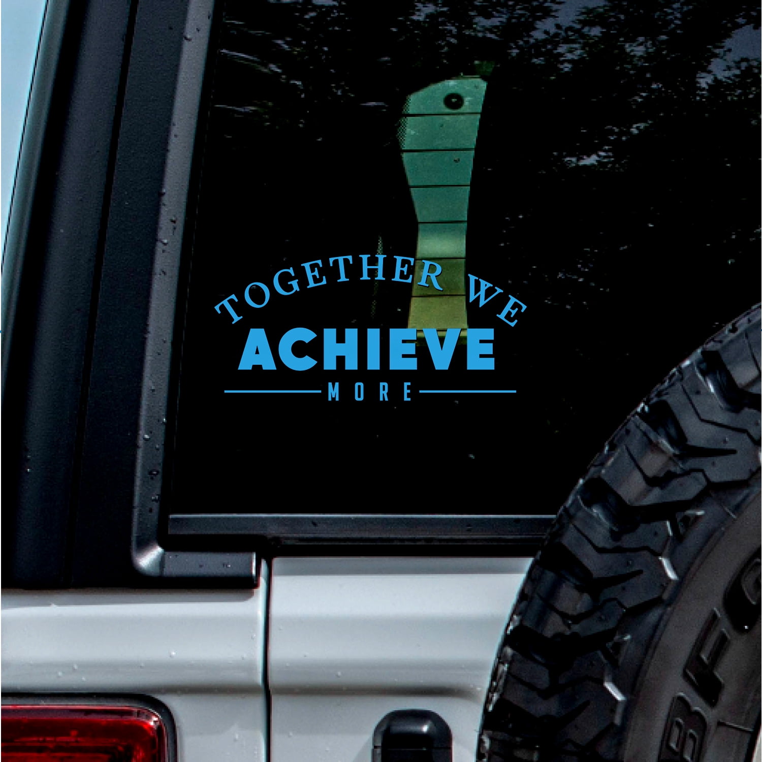 (2 Pcs, Azure Blue, 6.8'' X 3.2'') Transparent Adhesive Decal Sticker ...