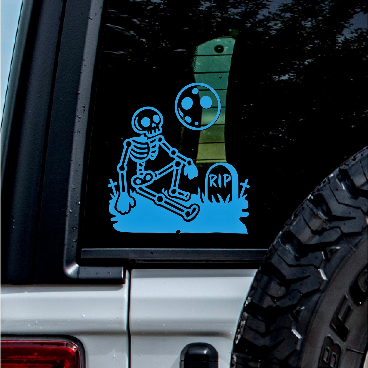 (2 Pcs, Azure Blue, 7'' X 7.4'') Transparent Adhesive Decal Sticker Of ...