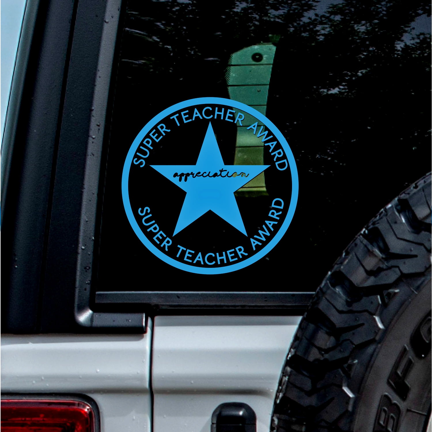(2 Pcs, Azure Blue, 7'' X 7'') Transparent Adhesive Decal Sticker Of ...