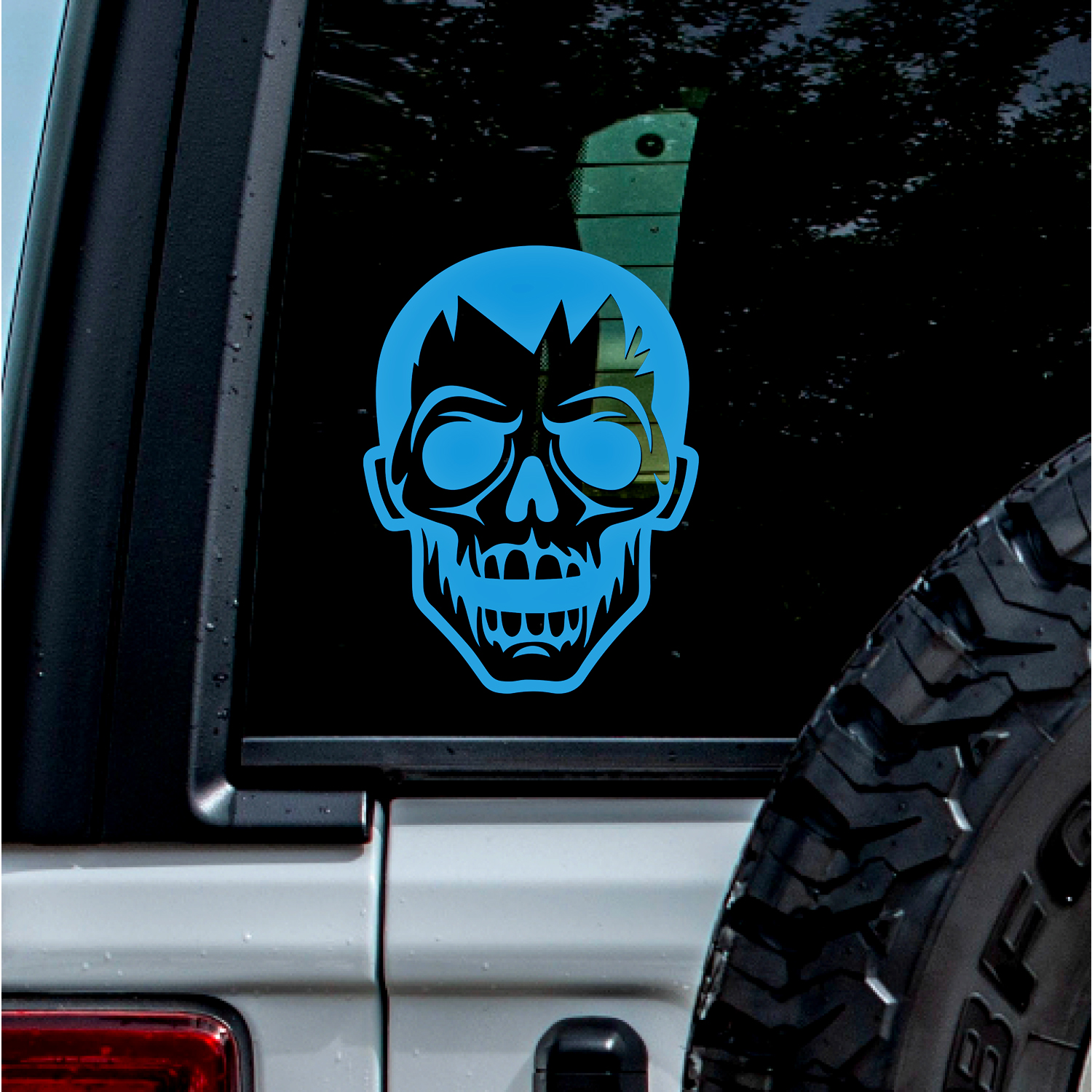(2 Pcs, Azure Blue, 7'' X 9.3'') Transparent Adhesive Decal Sticker Of ...