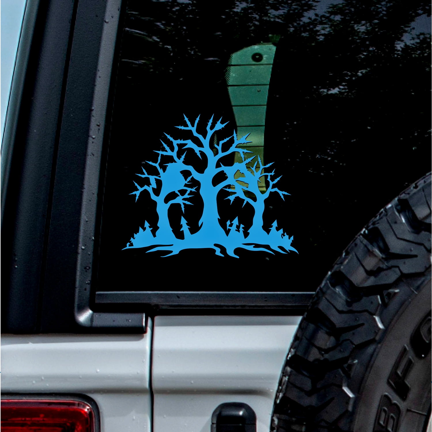 (2 Pcs, Azure Blue, 8.6'' X 7'') Transparent Adhesive Decal Sticker Of ...