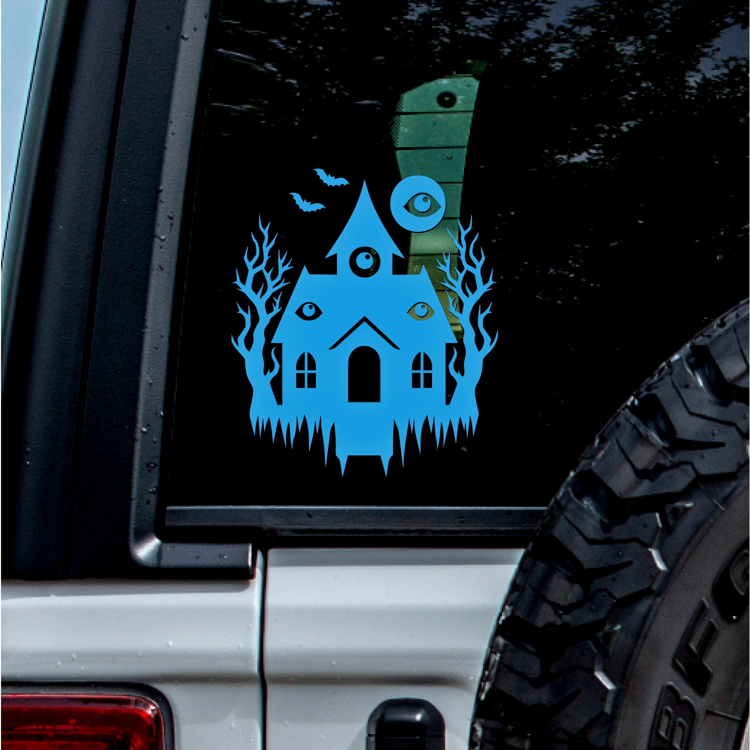 (2 Pcs, Azure Blue, 8'' X 9.2'') Transparent Adhesive Decal Sticker Of ...