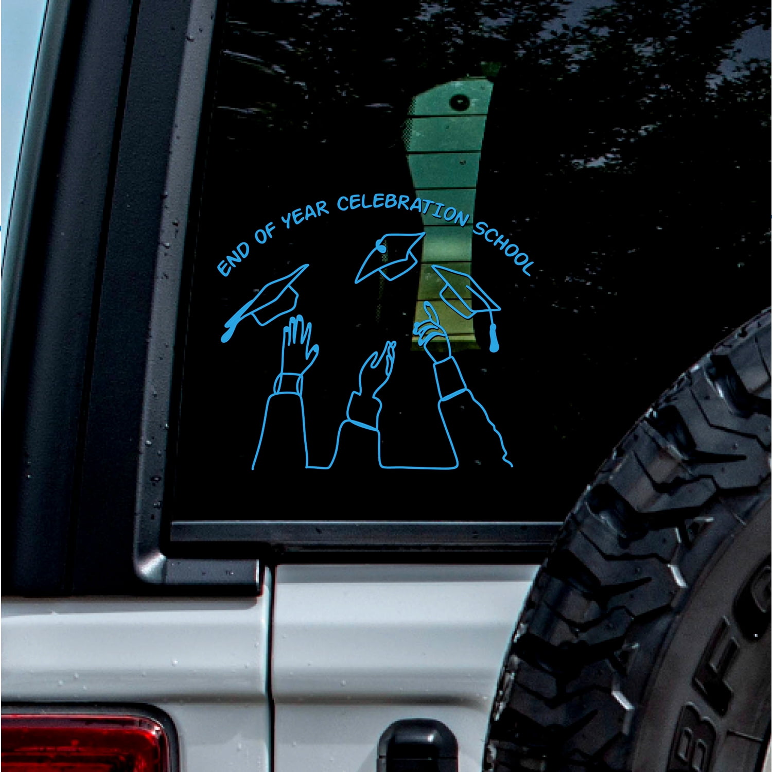 (2 Pcs, Azure Blue, 9.2'' X 8'') Transparent Adhesive Decal Sticker Of ...