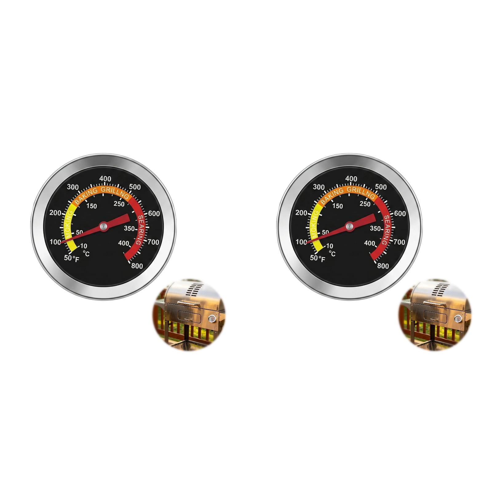 2 Pcs BBQ Charcoal Grill Smoker Temperature Gauge, Pit Barbecue ...