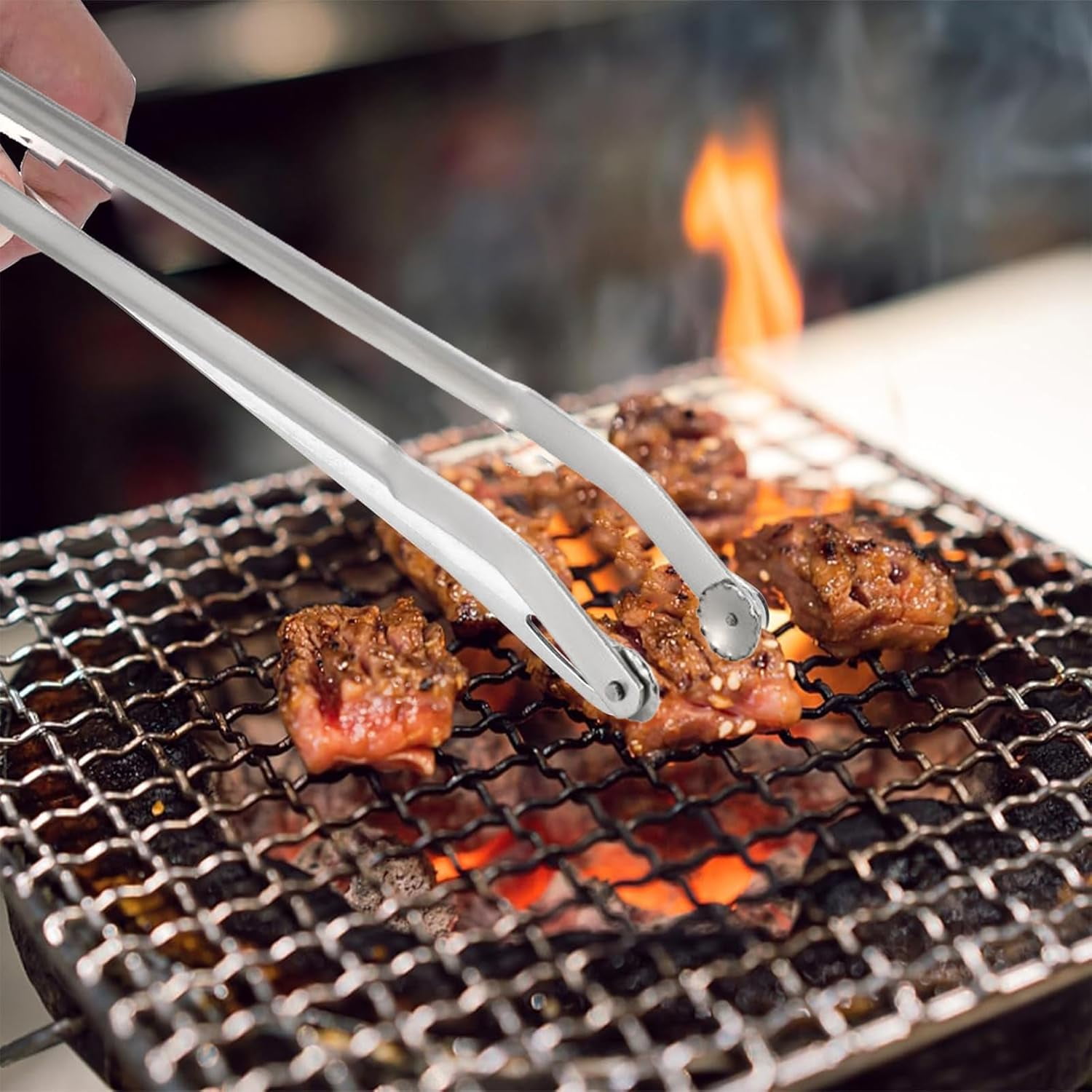 2 Pcs BBQ Sausage Turning Tongs, Stainless Steel BBQ Sausage Hot Dog ...