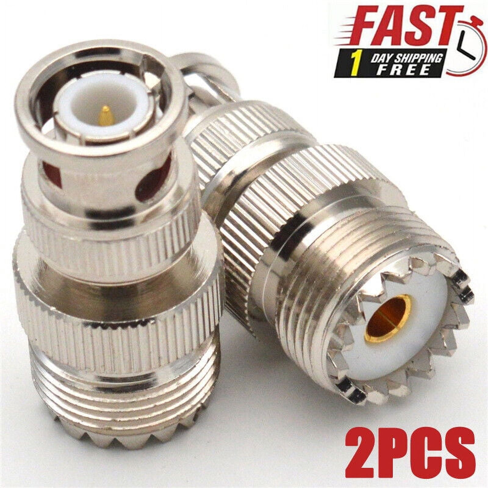2 Pcs BNC UHF RF Coaxial Coax Adapter SO239 UHF Female to BNC Male ...