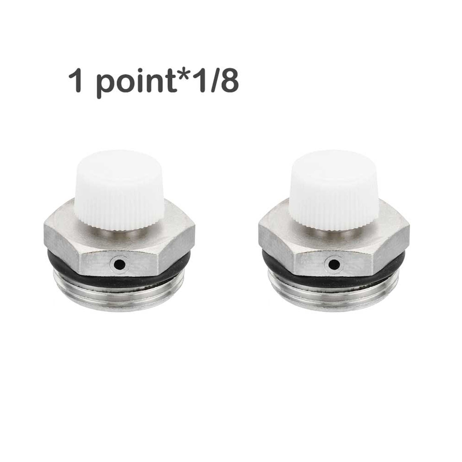 2 Pcs BSP Male Thread Nickel Plated Brass Manual Radiator Air Vent Plug ...