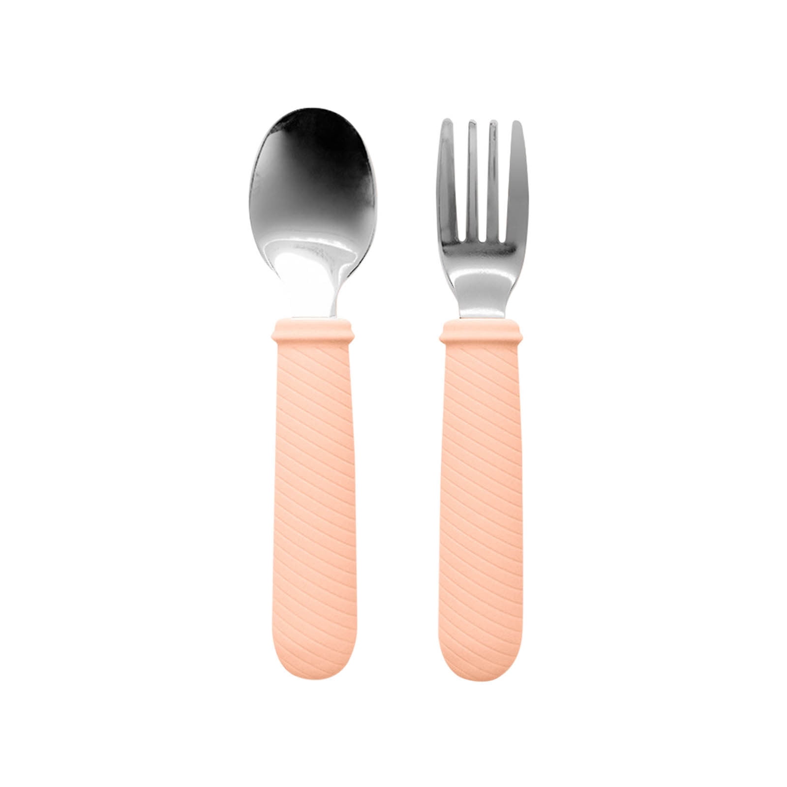 2 Pcs Baby Utensil Set | Silicone Grip Fork & Spoon for Toddlers 12 ...