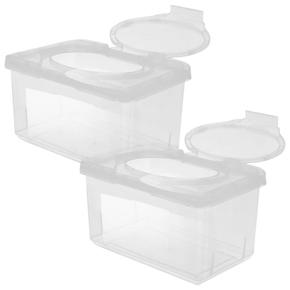 2 Pcs Baby Wipes Box Case Container Portable Wet Dispenser Clear Diaper ...