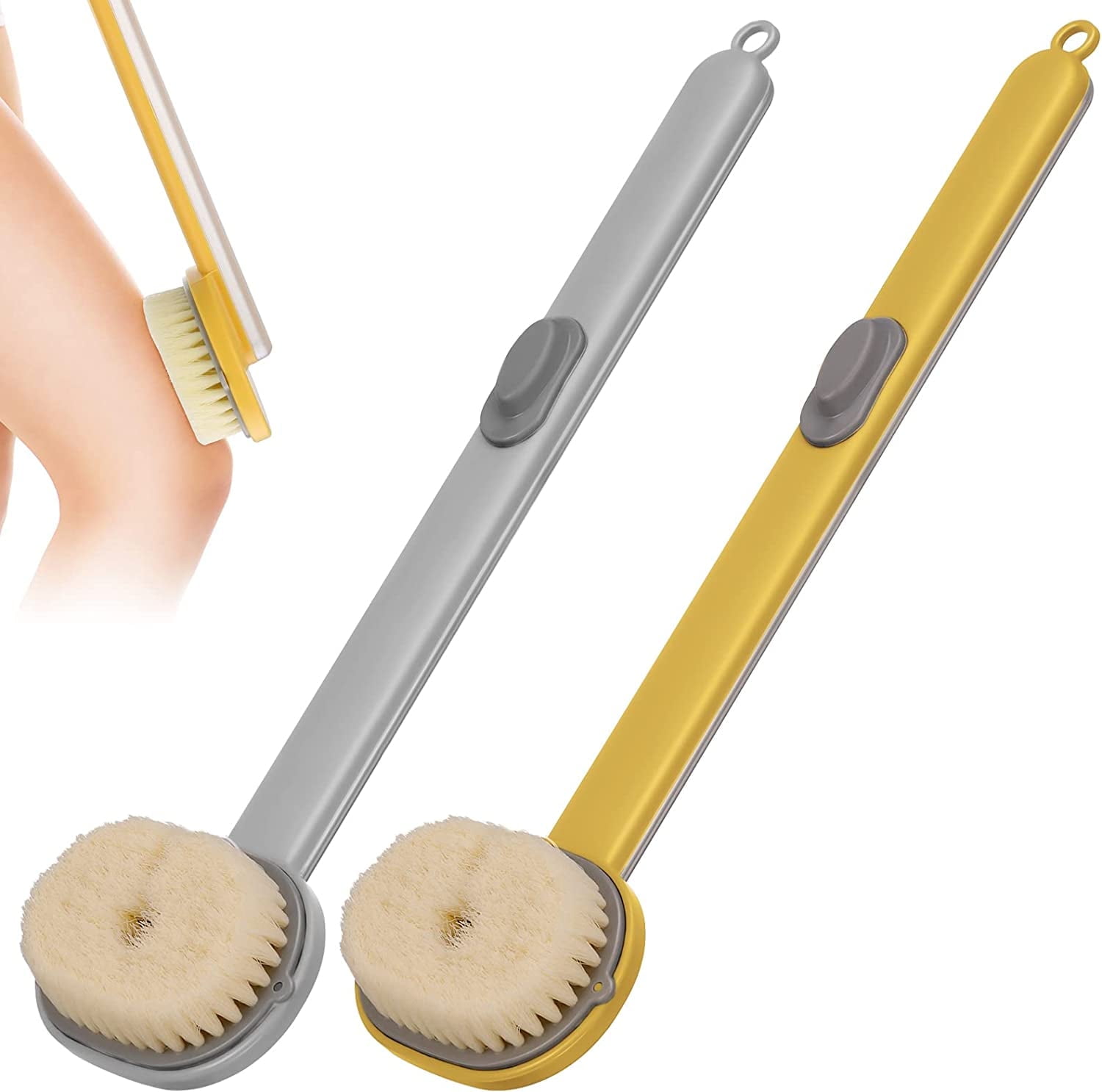 2 Pcs Back Scrubber for Shower, Long Handle Liquid Bath Brush ...