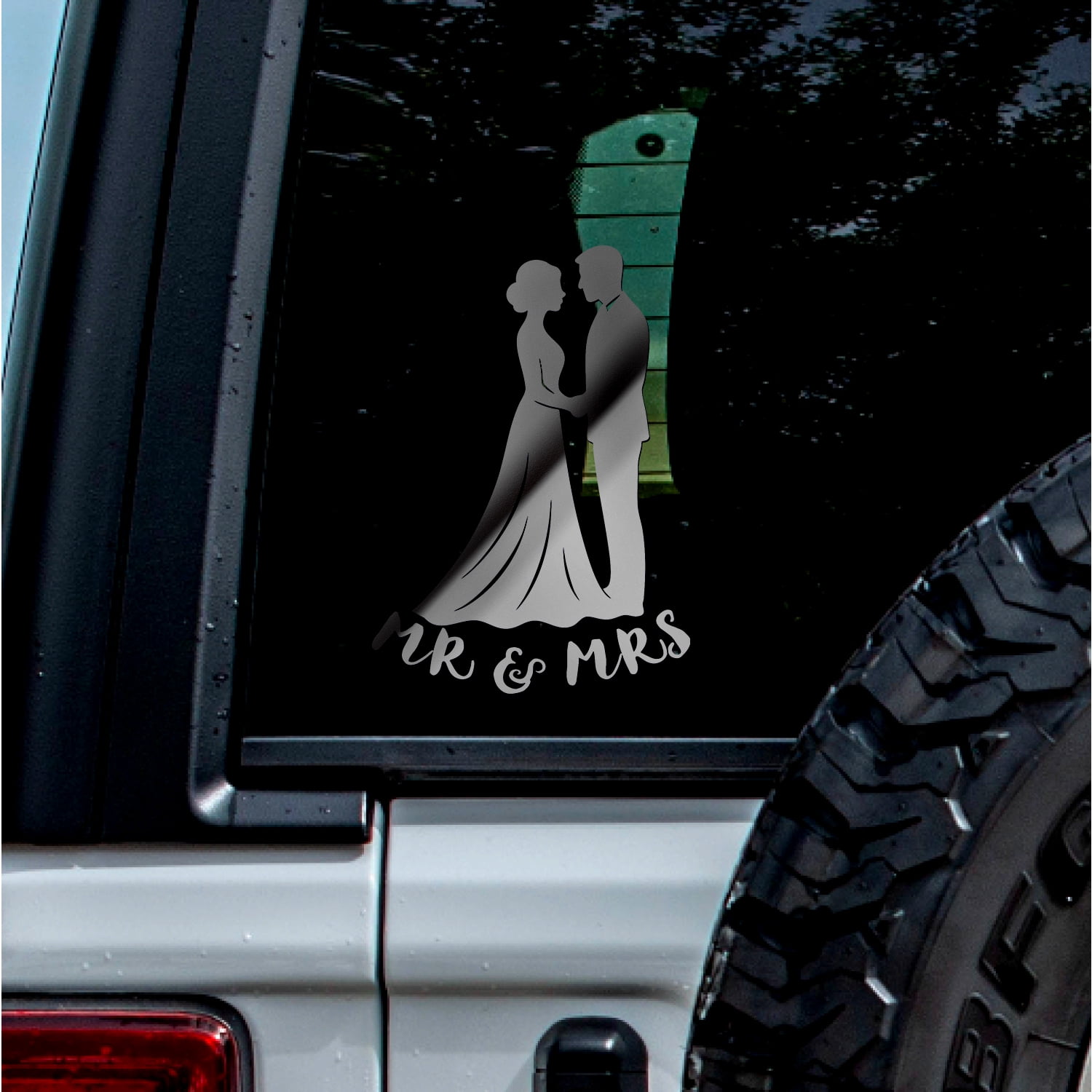 2 Pcs - No Background - Waterproof Car Sticker Decal of Bride Groom ...