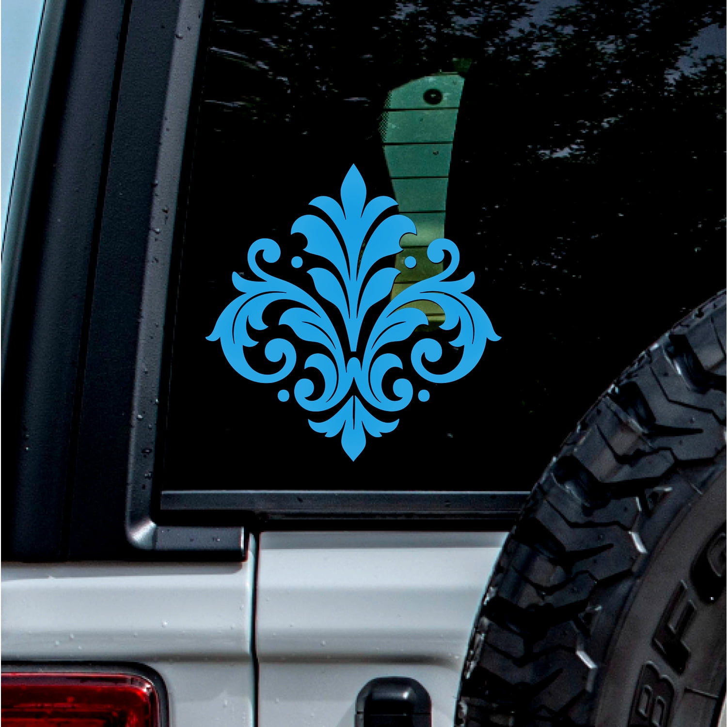 2 Pcs - No Background - Waterproof Car Sticker Decal of Damask Ornate ...