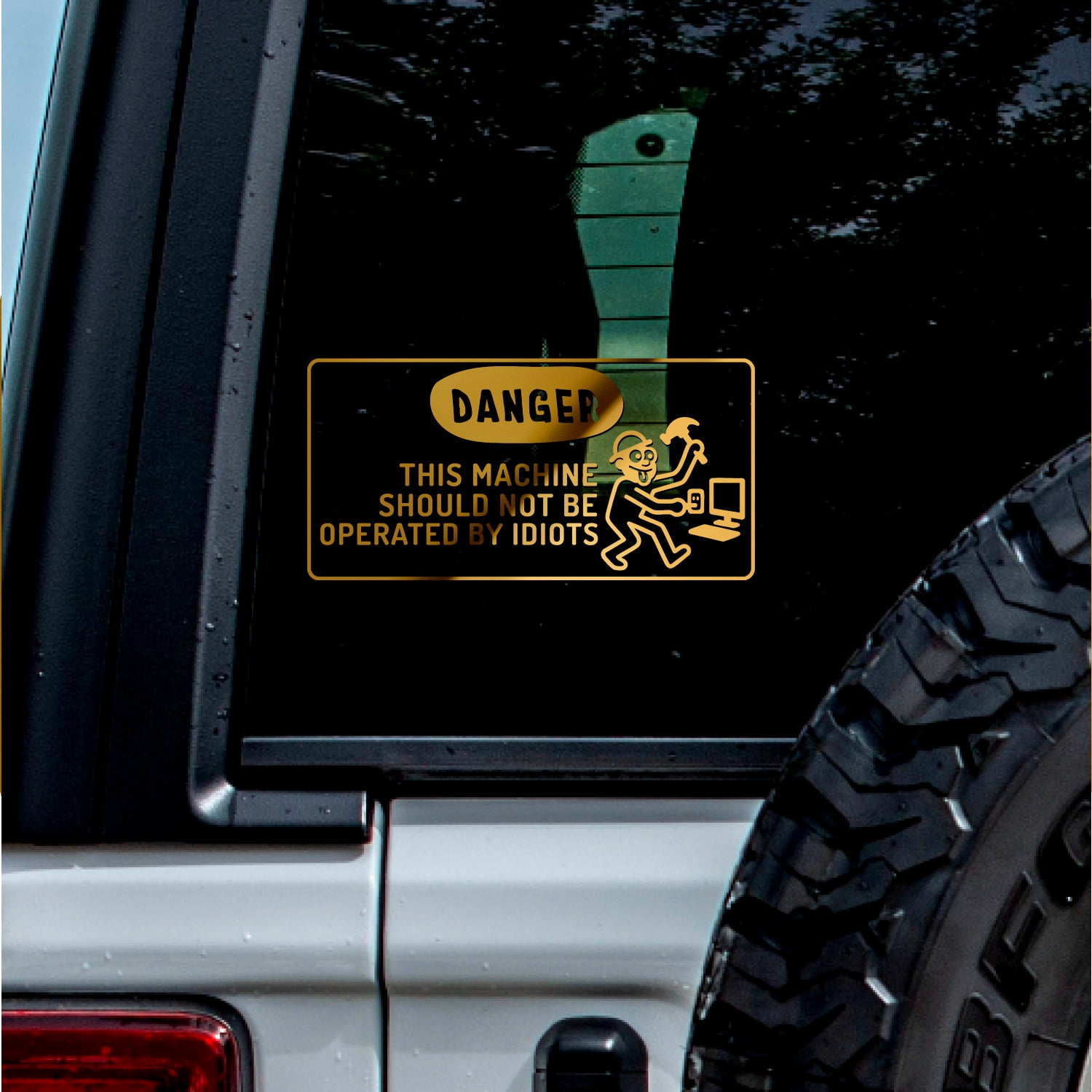2 Pcs - No Background - Waterproof Car Sticker Decal of Danger Sign Man ...