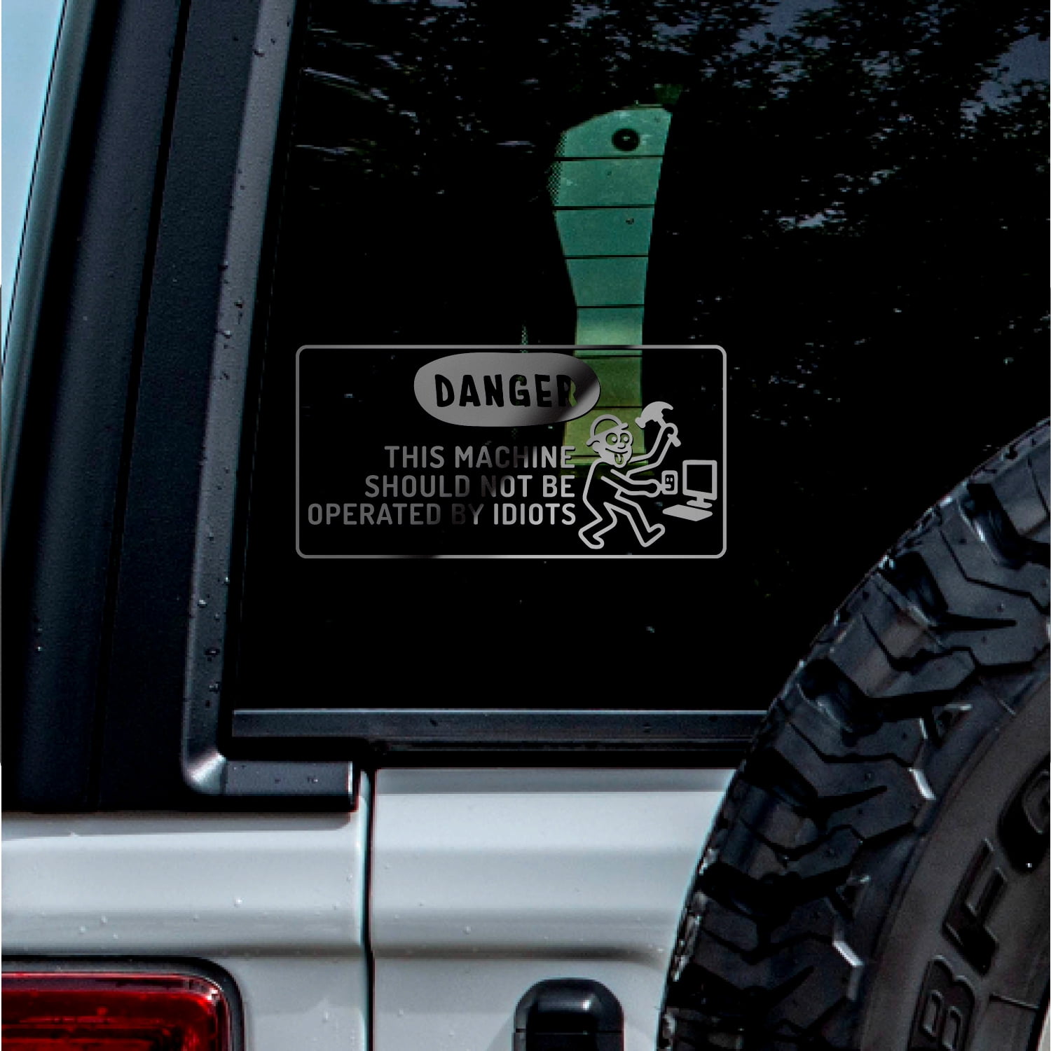 2 Pcs - No Background - Waterproof Car Sticker Decal of Danger Sign Man ...