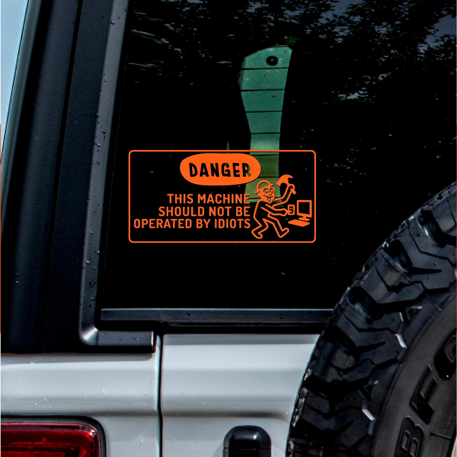 2 Pcs - No Background - Waterproof Car Sticker Decal of Danger Sign Man ...