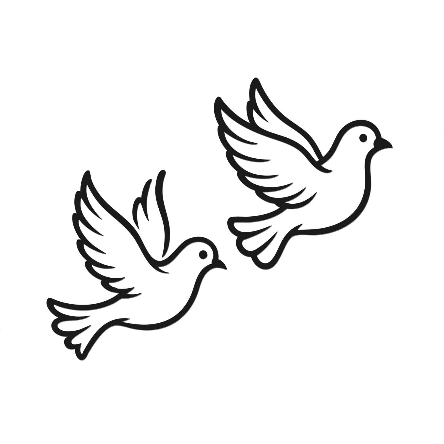 2 Pcs - No Background - Waterproof Car Sticker Decal of Flying Dove ...