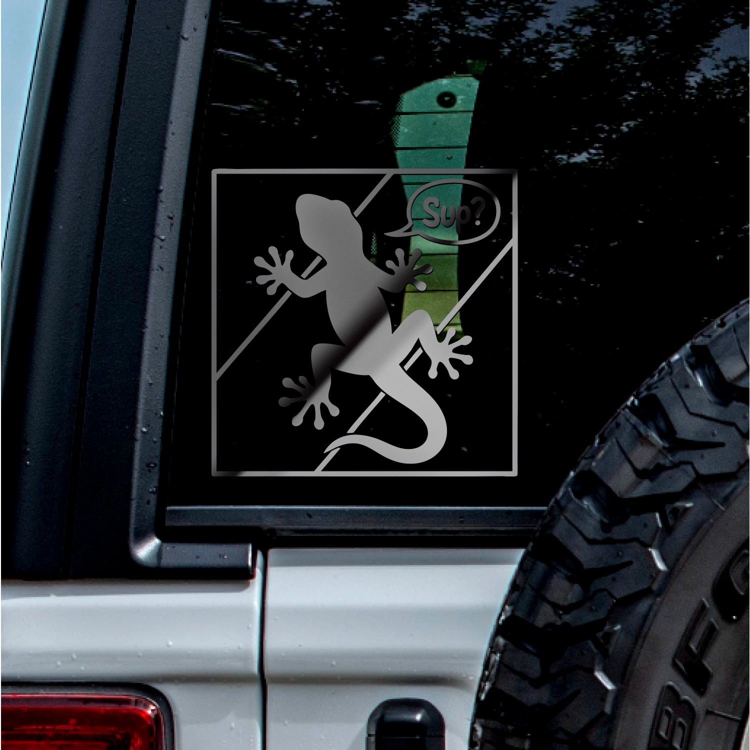 2 Pcs - No Background - Waterproof Car Sticker Decal of Gecko Speech ...