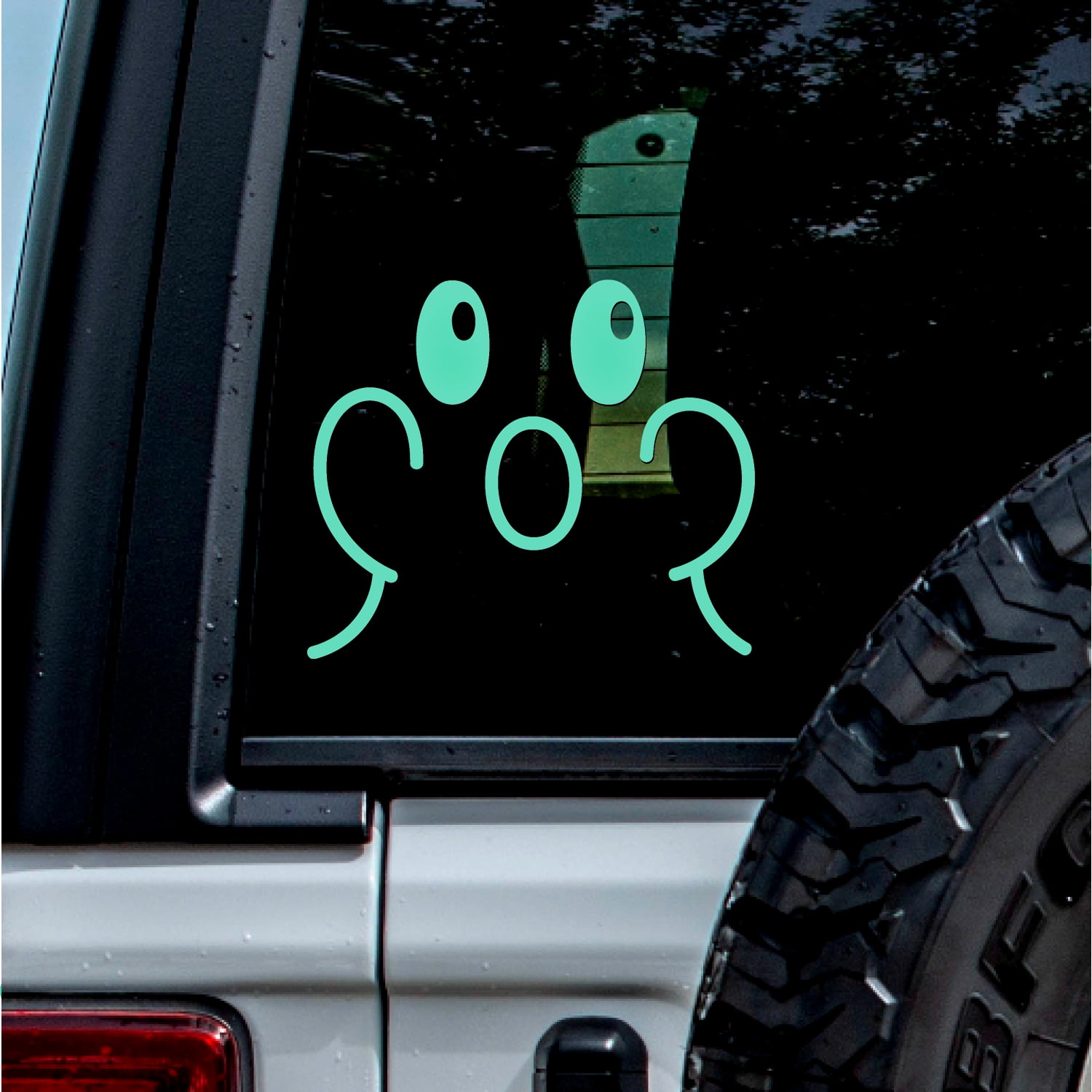 2 Pcs - No Background - Waterproof Car Sticker Decal of Ghost Smile Halloween Horror Mask for ...