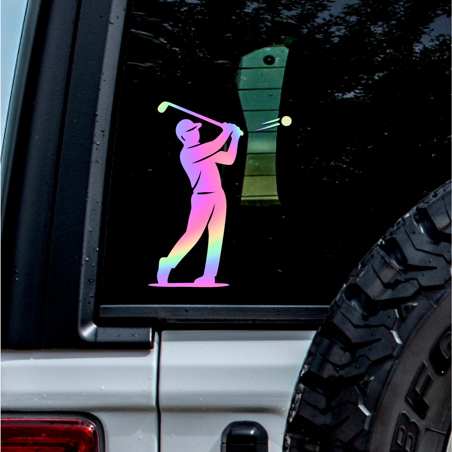 2 Pcs - No Background - Waterproof Car Sticker Decal of Golf Man ...
