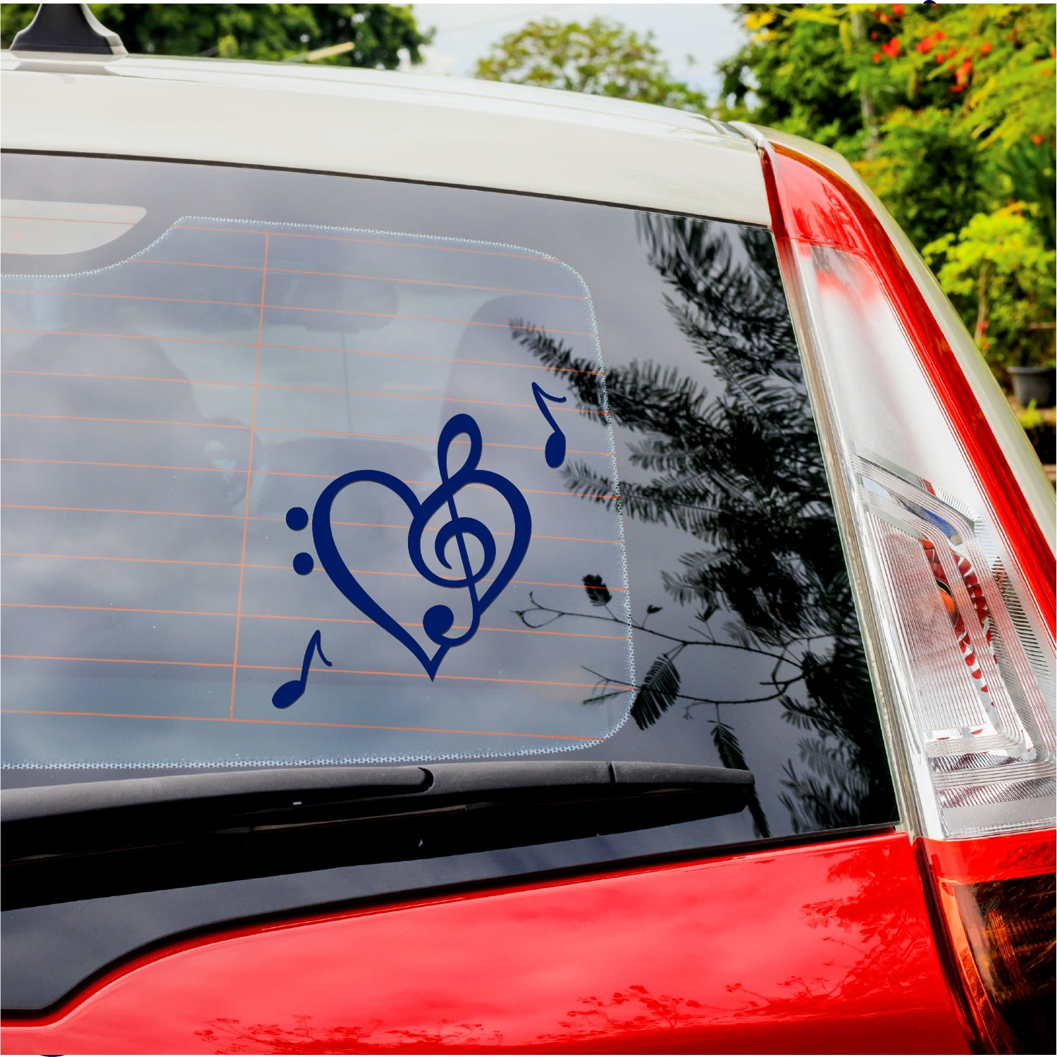 2 Pcs - No Background - Waterproof Car Sticker Decal of Heart Music ...