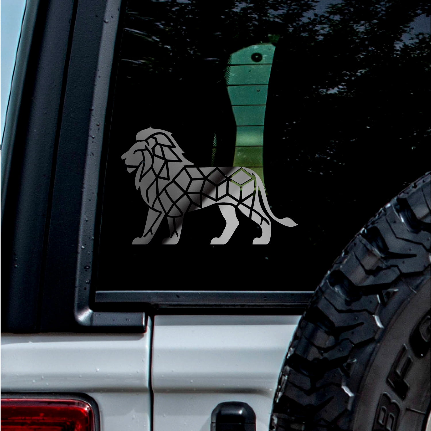 2 Pcs - No Background - Waterproof Car Sticker Decal of Lion Geometric ...