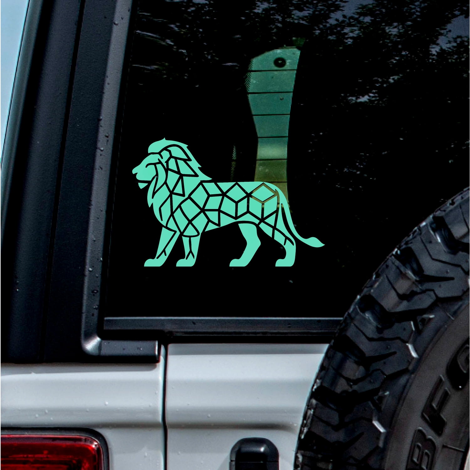 2 Pcs - No Background - Waterproof Car Sticker Decal of Lion Geometric ...