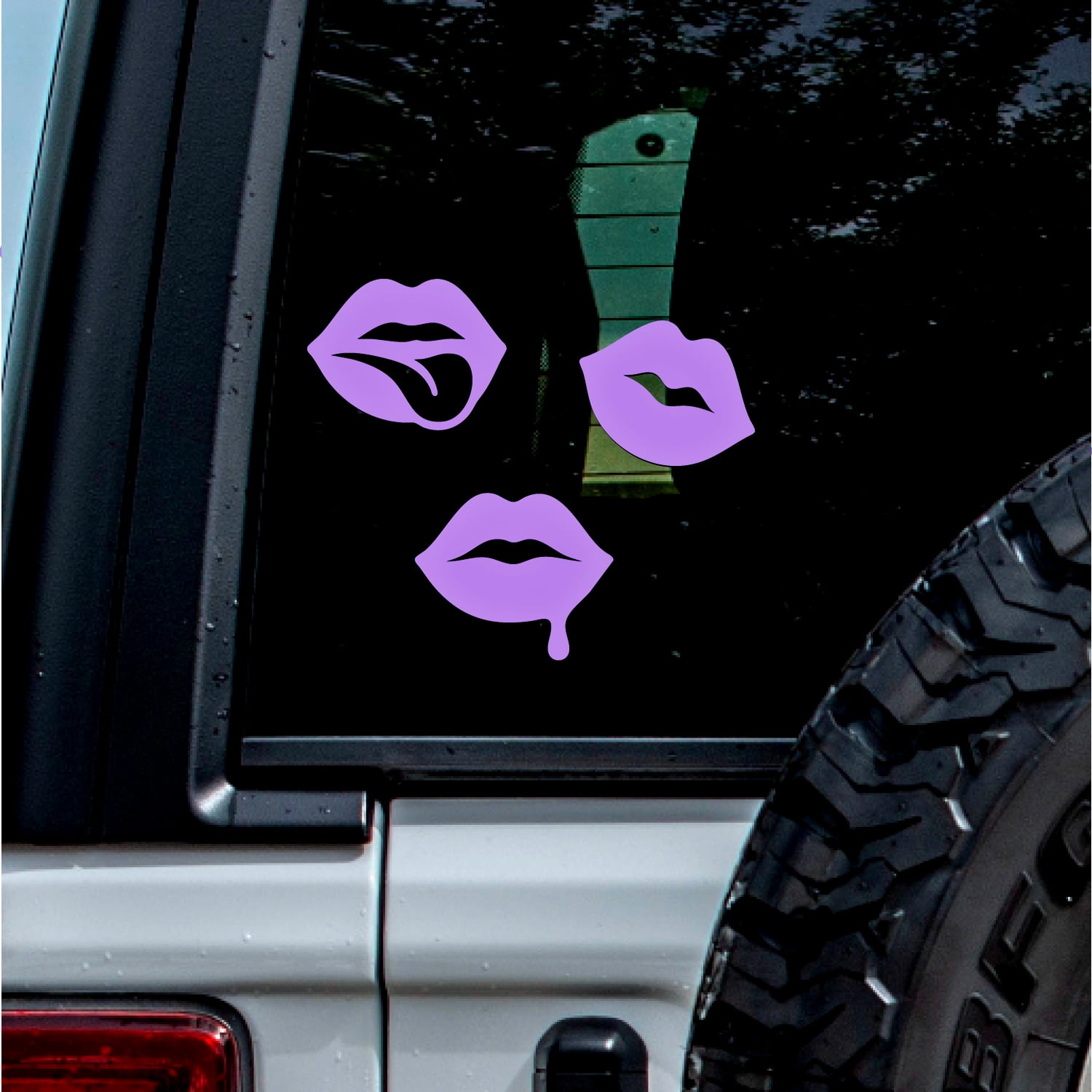 2 Pcs - No Background - Waterproof Car Sticker Decal of Lips Tongue ...