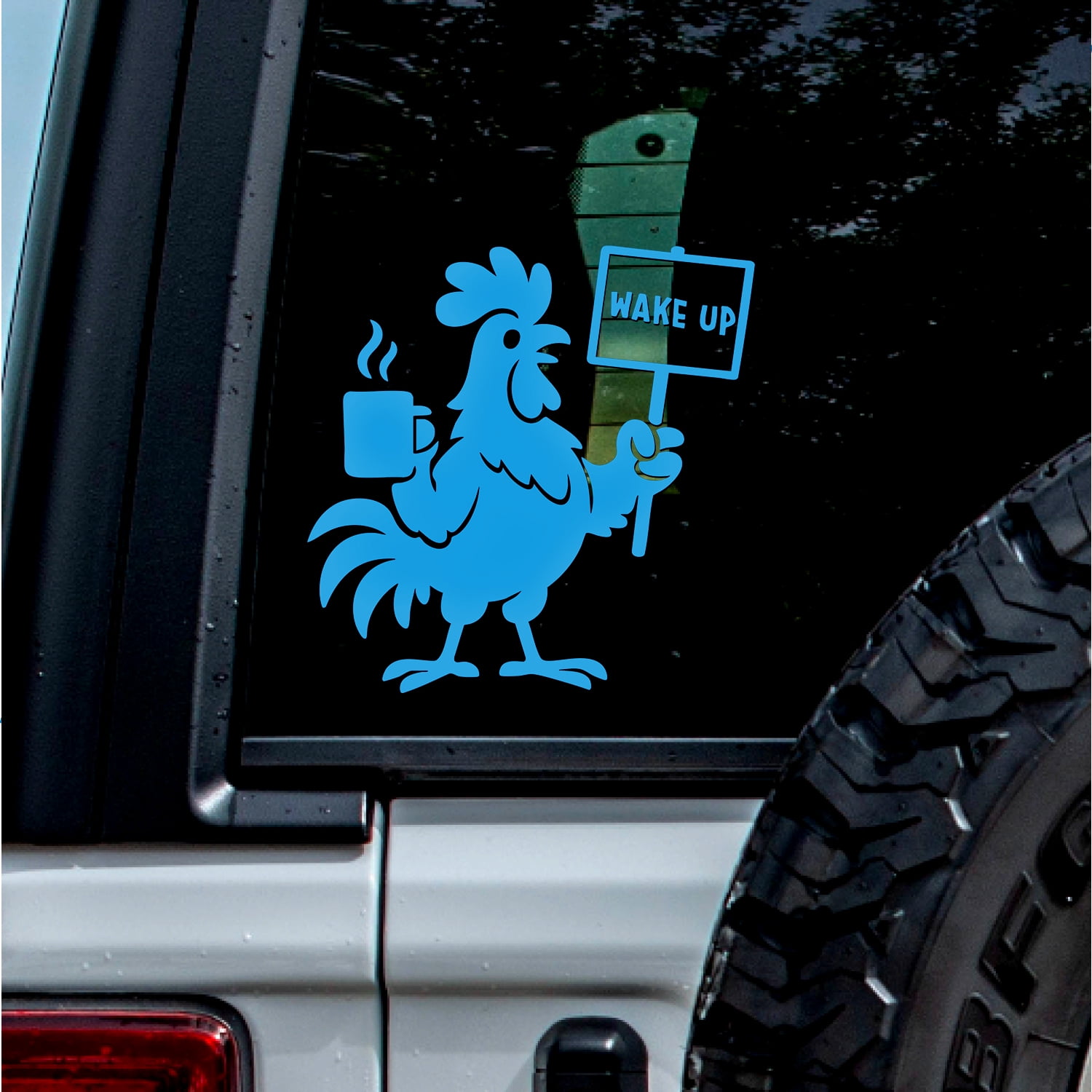 2 Pcs - No Background - Waterproof Car Sticker Decal of Rooster Coffee ...