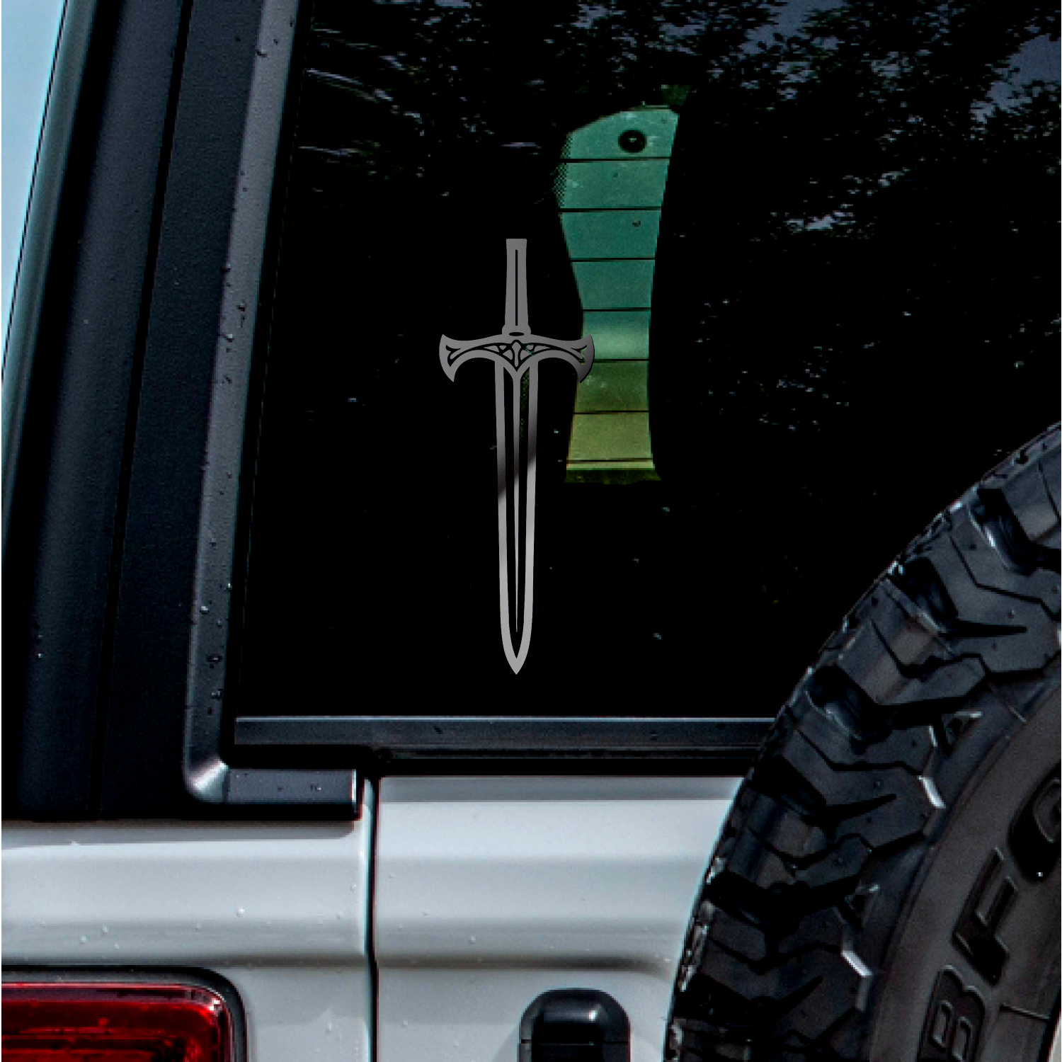 2 Pcs - No Background - Waterproof Car Sticker Decal of Sword Cross It ...