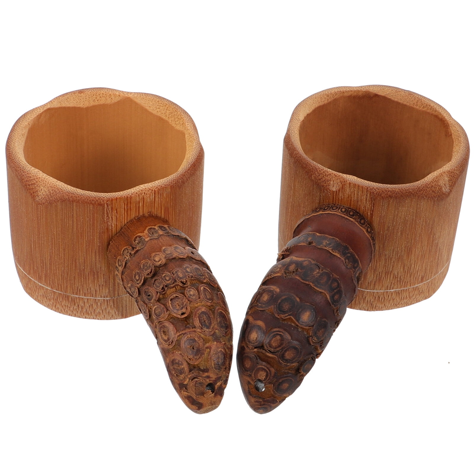 2 Pcs Bamboo Root Tea Strainer Drainer Cups Filters for Loose Coffee ...