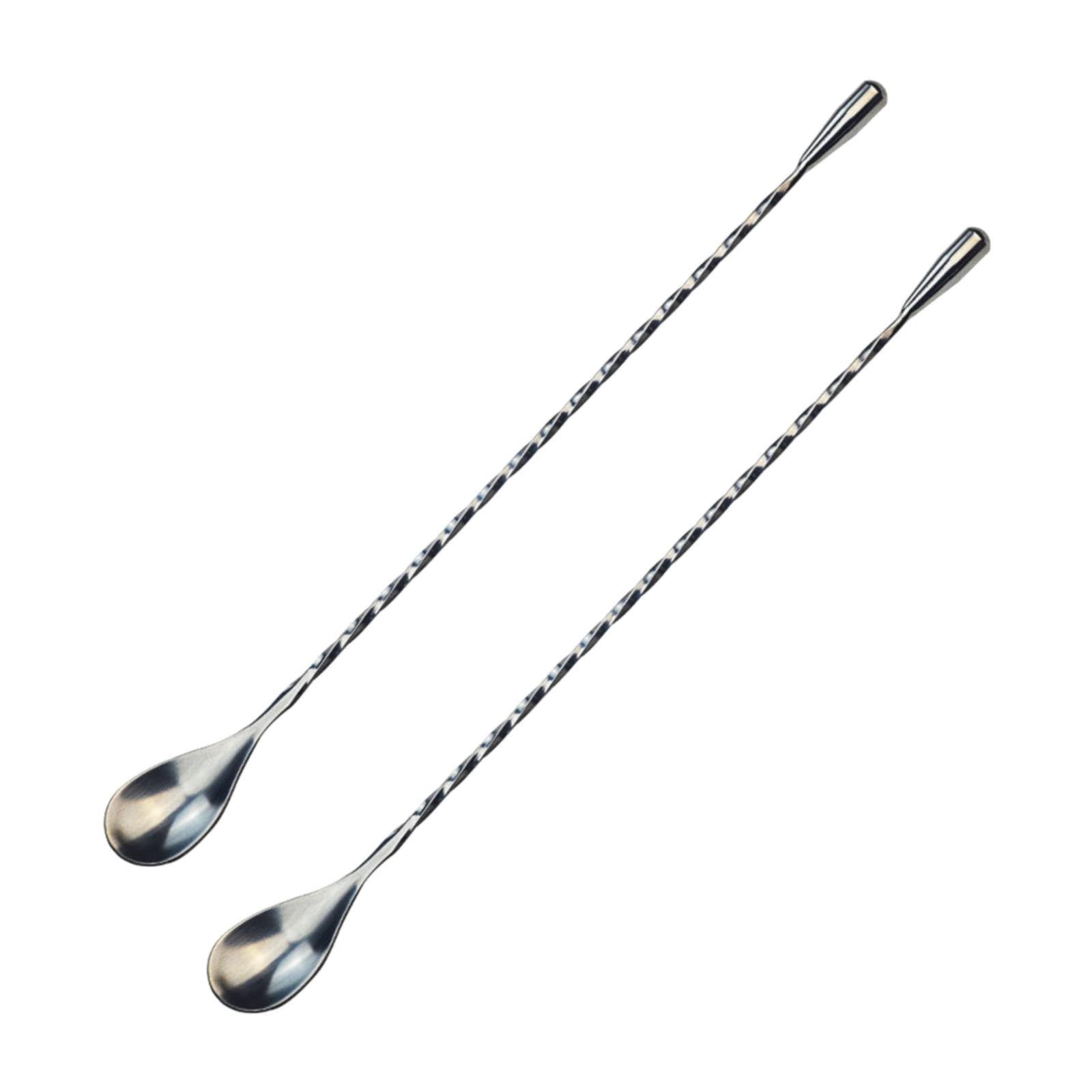 2 Pcs Bar Spoon 7.8 Inch Bar Mixing Spoon Metal Long Handle Spiral ...